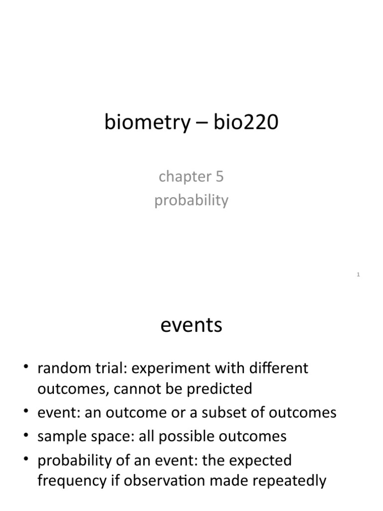 Slides Chp05 Stats 20221 | PDF | Probability Distribution | Dominance (Genetics)