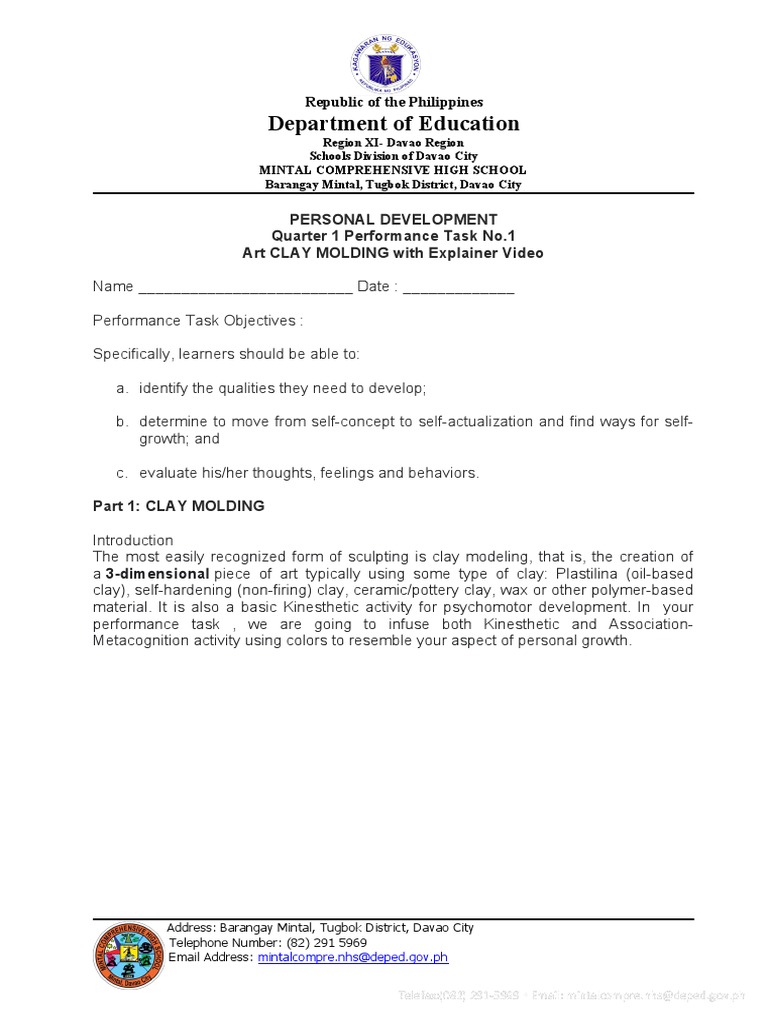 Quarter 1 Performance Task 1 | Download Free PDF | Cognition | Psychology