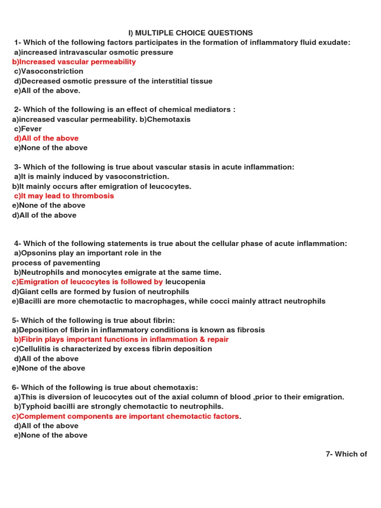 MCQ 2 | PDF | Edema | Inflammation