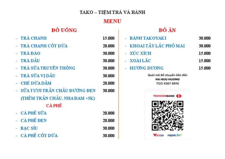 Menu Tako | PDF