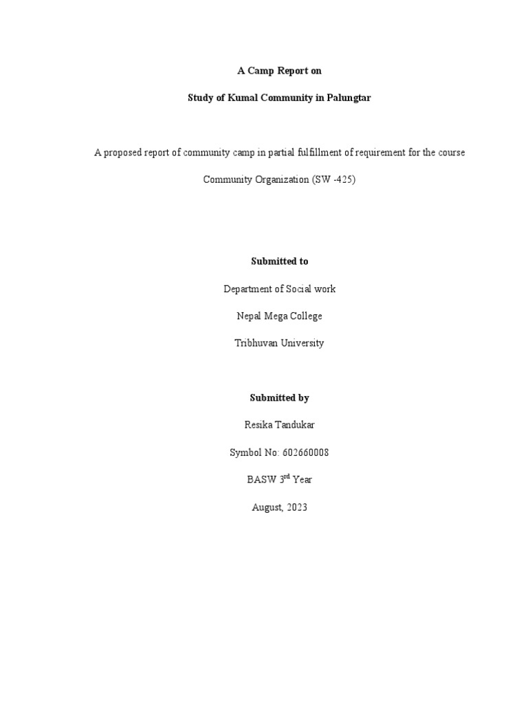 Camp Report 123 | PDF | Learning | Community