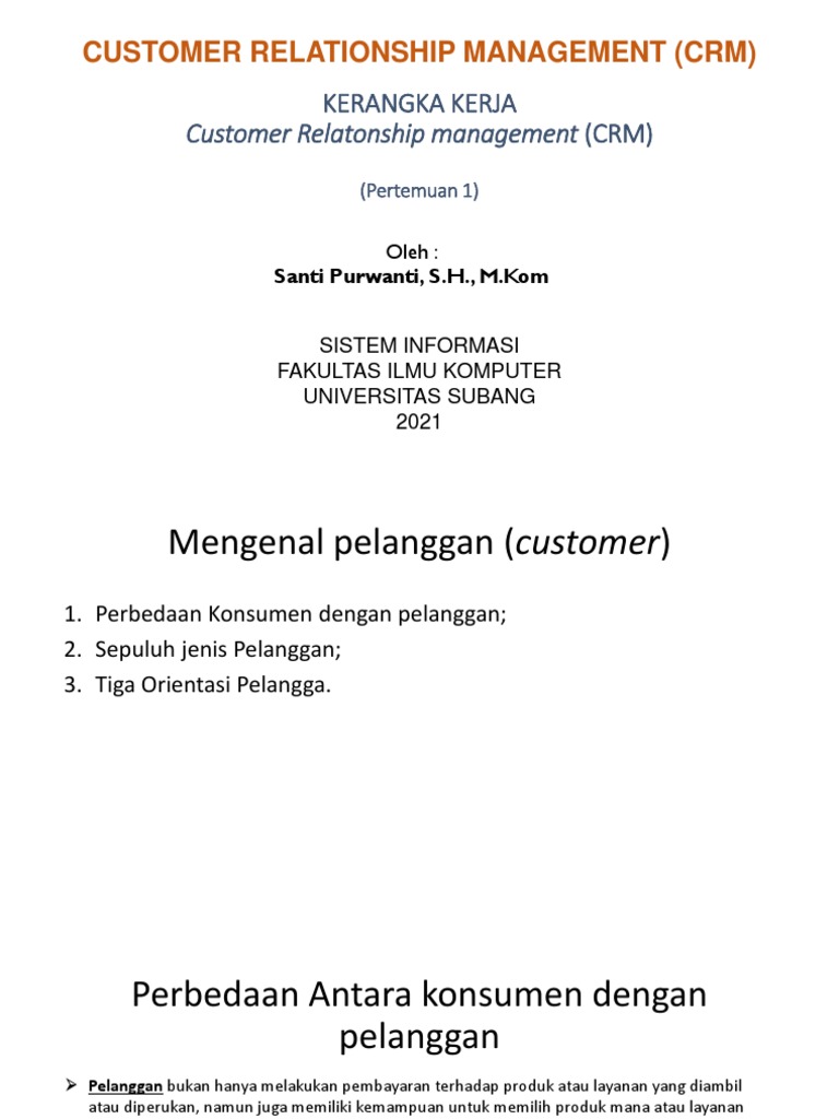Kerangka Kerja CRM | PDF