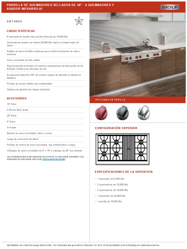 PARILLA Wolf - SRT486C | PDF | Hierro | Elementos químicos