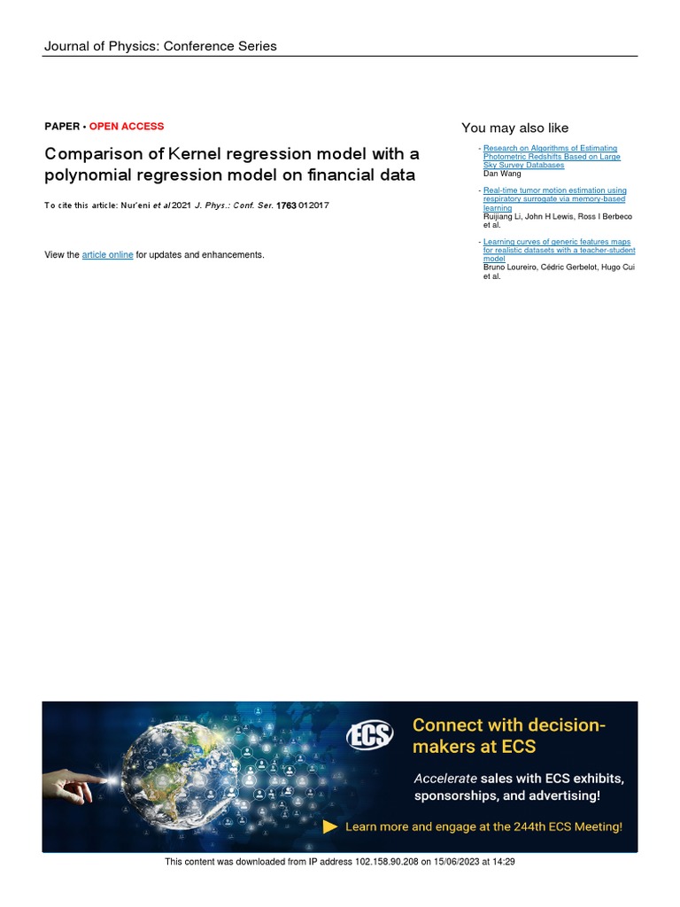 Article Kernal Model | PDF | Regression Analysis | Errors And Residuals
