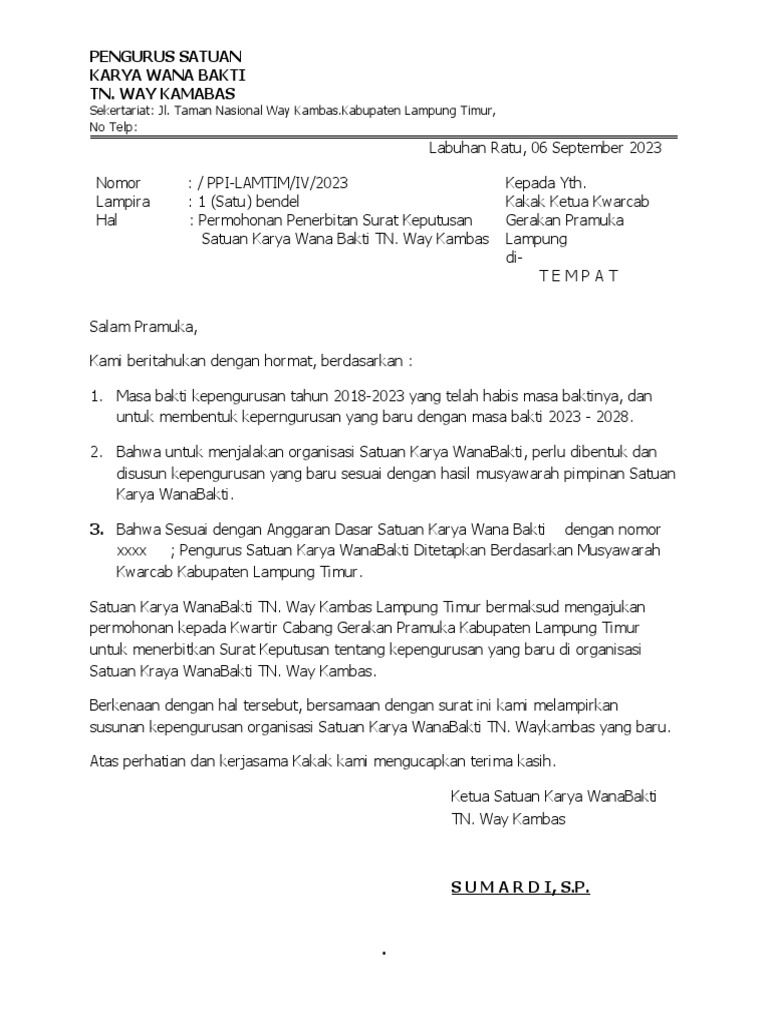 Surat Permohonan SK | PDF