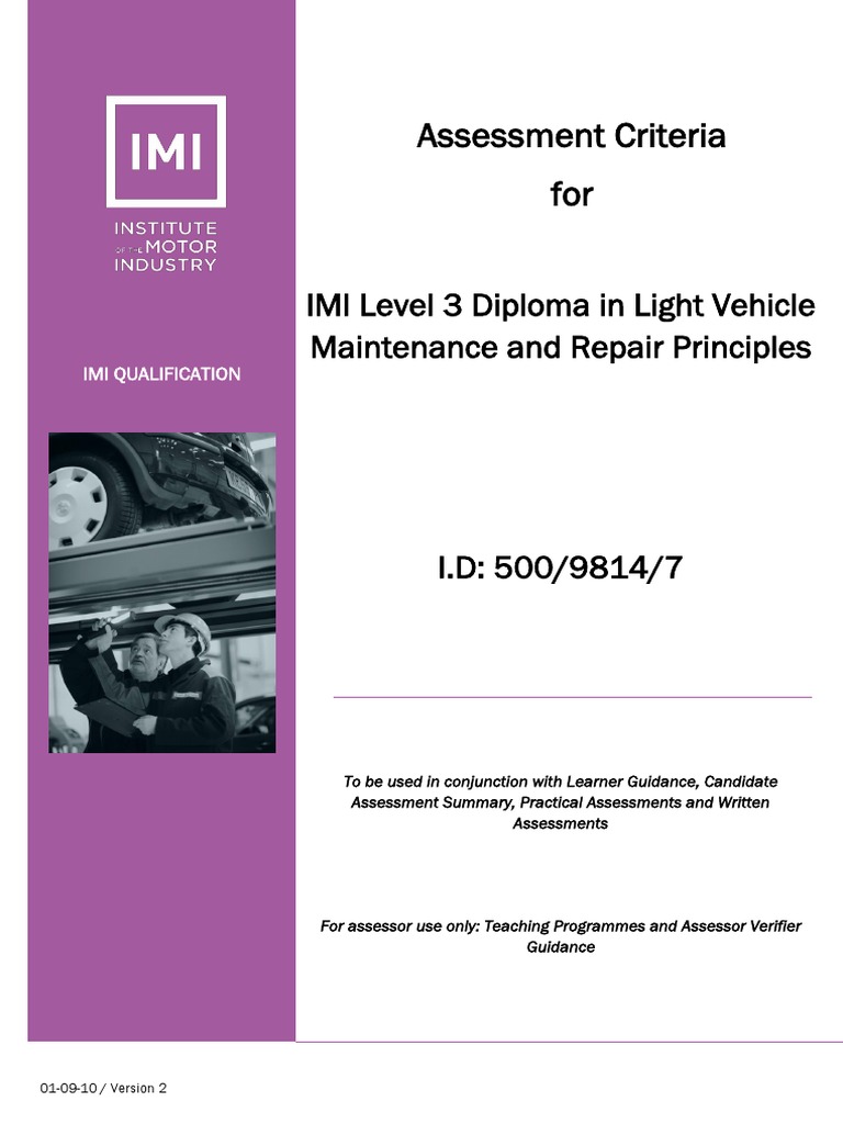 IMI Level 3 Assessment Criteria | PDF | Occupational Safety And Health ... IMI Level 3 Assessment Criteria | PDF | Occupational Safety And Health ...