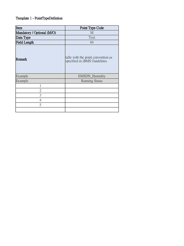Appendix H-Templates of Point Definition and Point Mapping (For ...