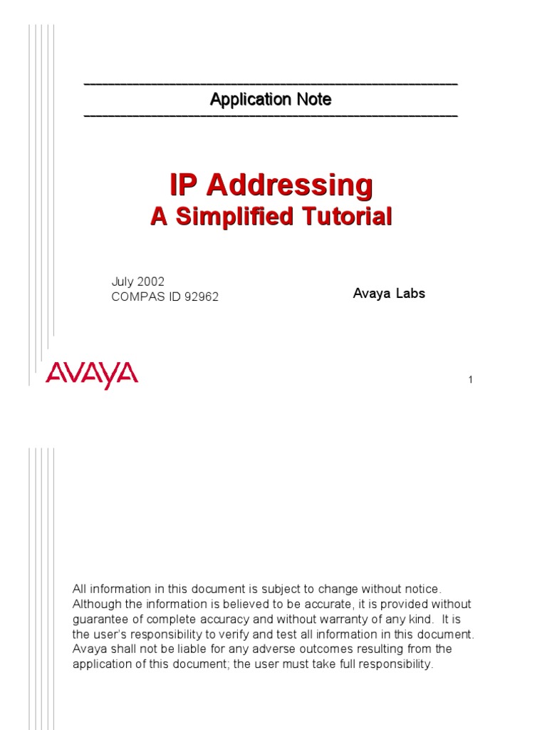 0087 Course Ip Addressing Tutorial Pdf Ip Address Router Computing