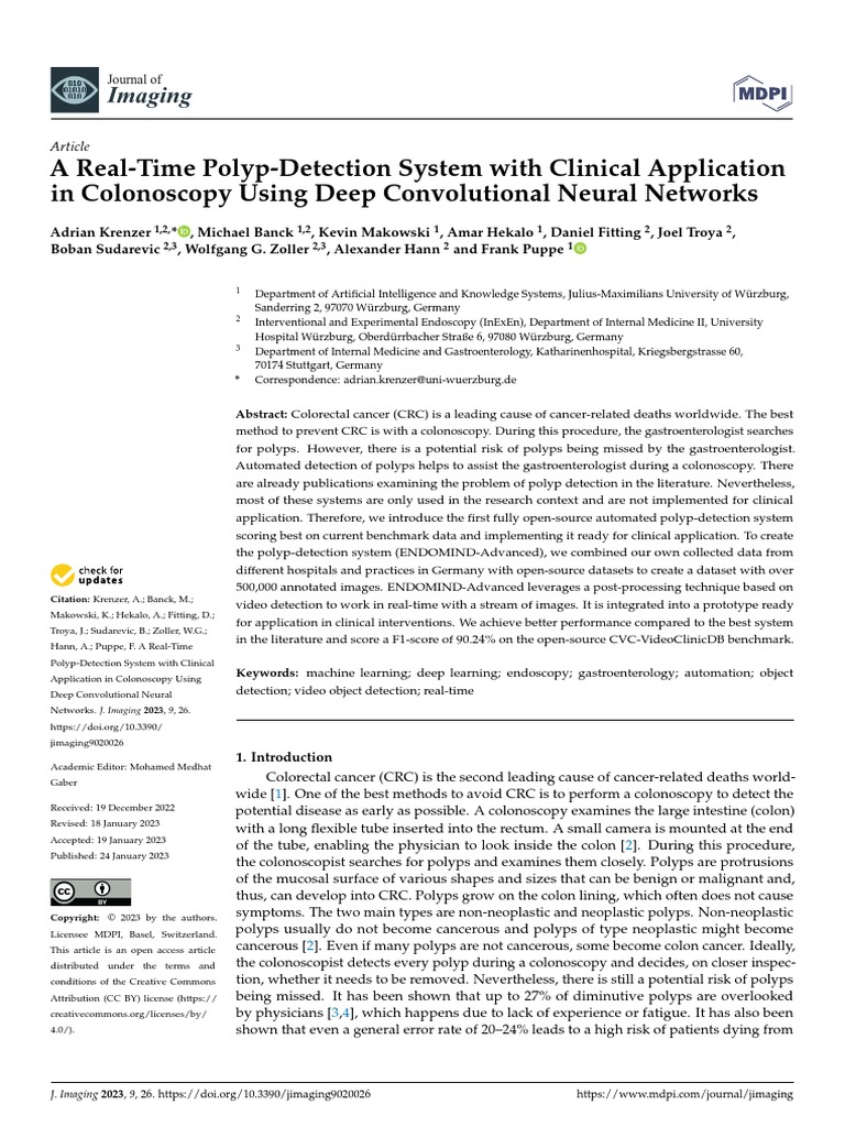A Real-Time Polyp-Detection System With Clinical Application in ...