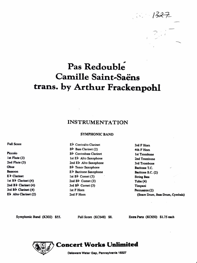 Pas Redouble Full Score Part 1 | PDF | Music Production | Jazz