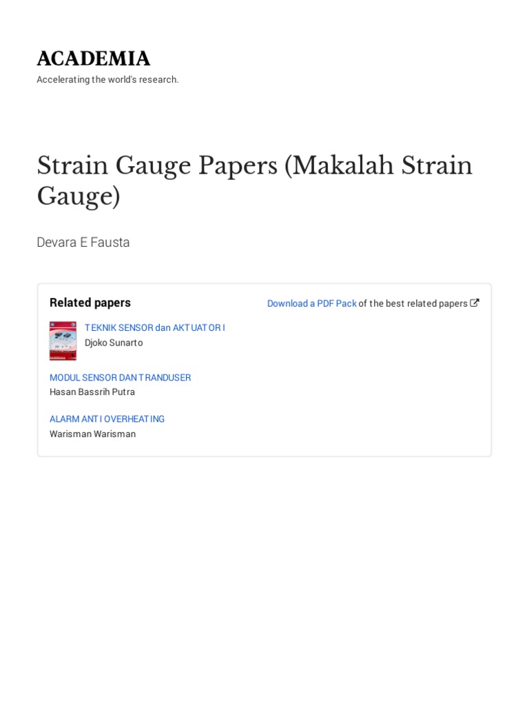 Panduan Lengkap Strain Gauge dan Aplikasinya | PDF | Metode & Bahan ...