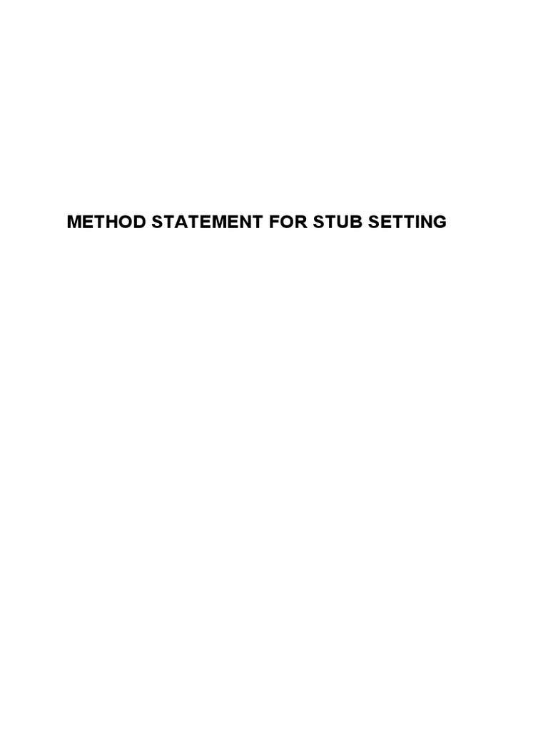 Method Statement - Stub Setting | PDF | Surveying | Civil Engineering