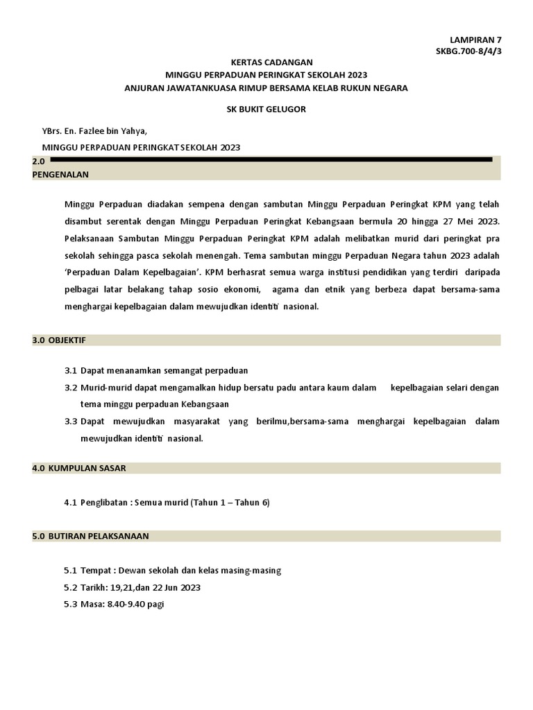 2023 Kertas Kerja Rimup | PDF