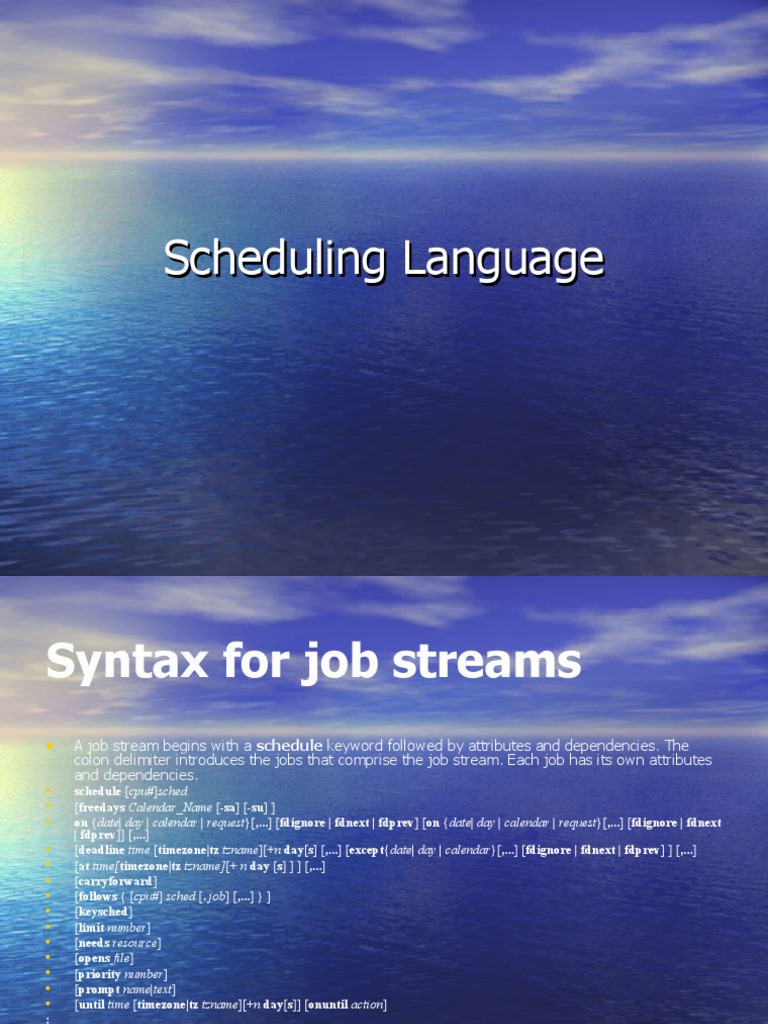 Sched Language Pdf Command Line Interface Scheduling Computing