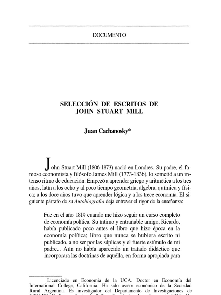 Seleccion de Jhon Stuat Mill | PDF | Certeza | John Stuart Mill