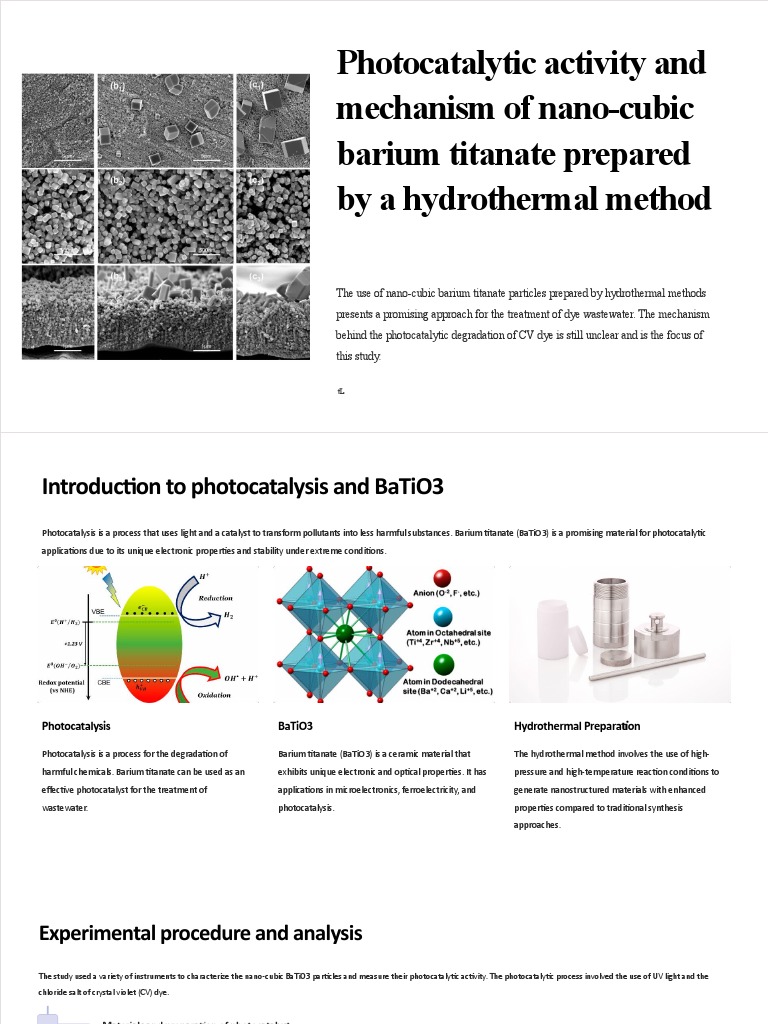 Photocatalytic Activity and Mechanism of Nano Cubic Barium Titanate ...