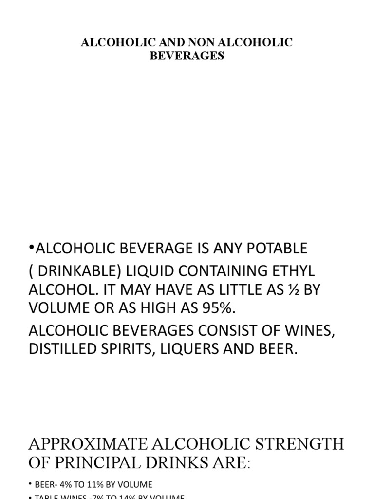 Alcoholic and Non-Alcoholic Beverages Guide | PDF | Alcoholic Beverages ...