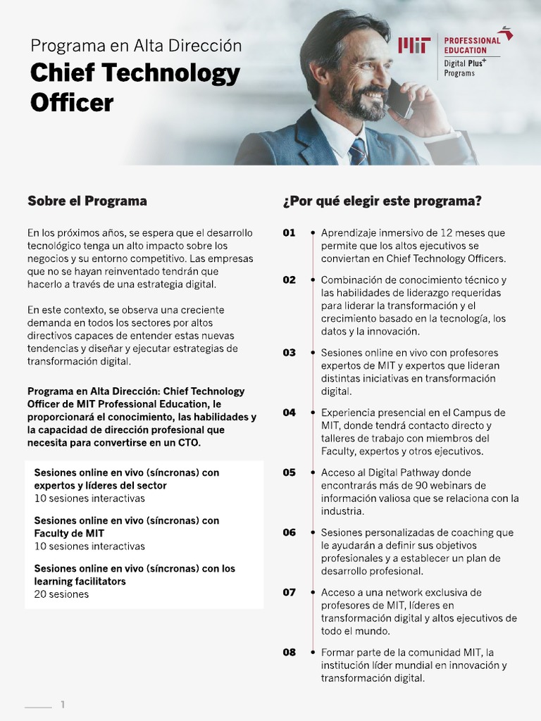 MITPE-Brochure-CXO - CTO-ESP | PDF | Innovación | Liderazgo