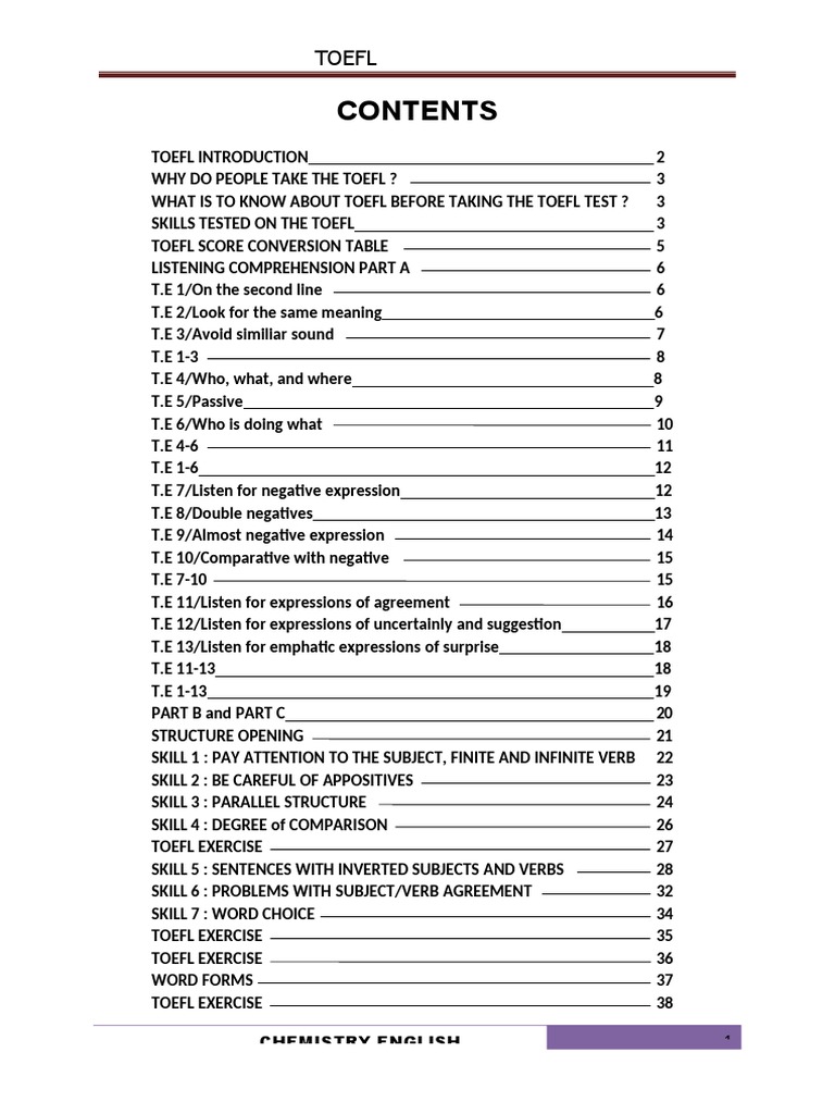 TOEFL Preparation | PDF