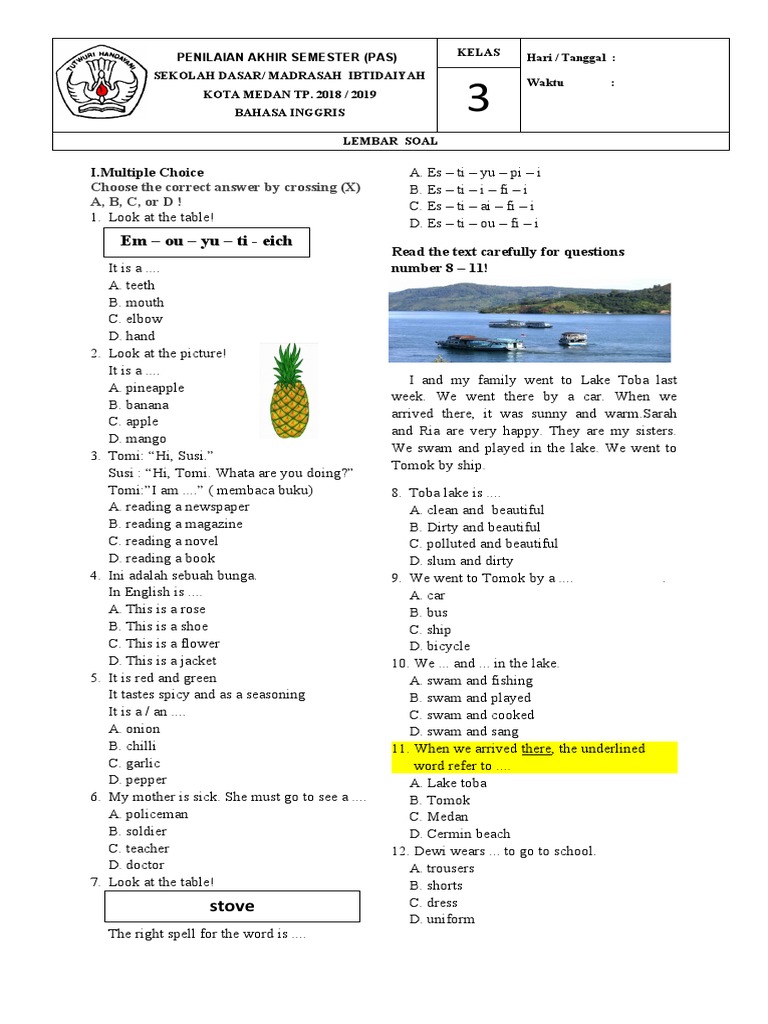 Naskah PAS 2 Kls 3 | PDF | Cooking | Edible Fruits