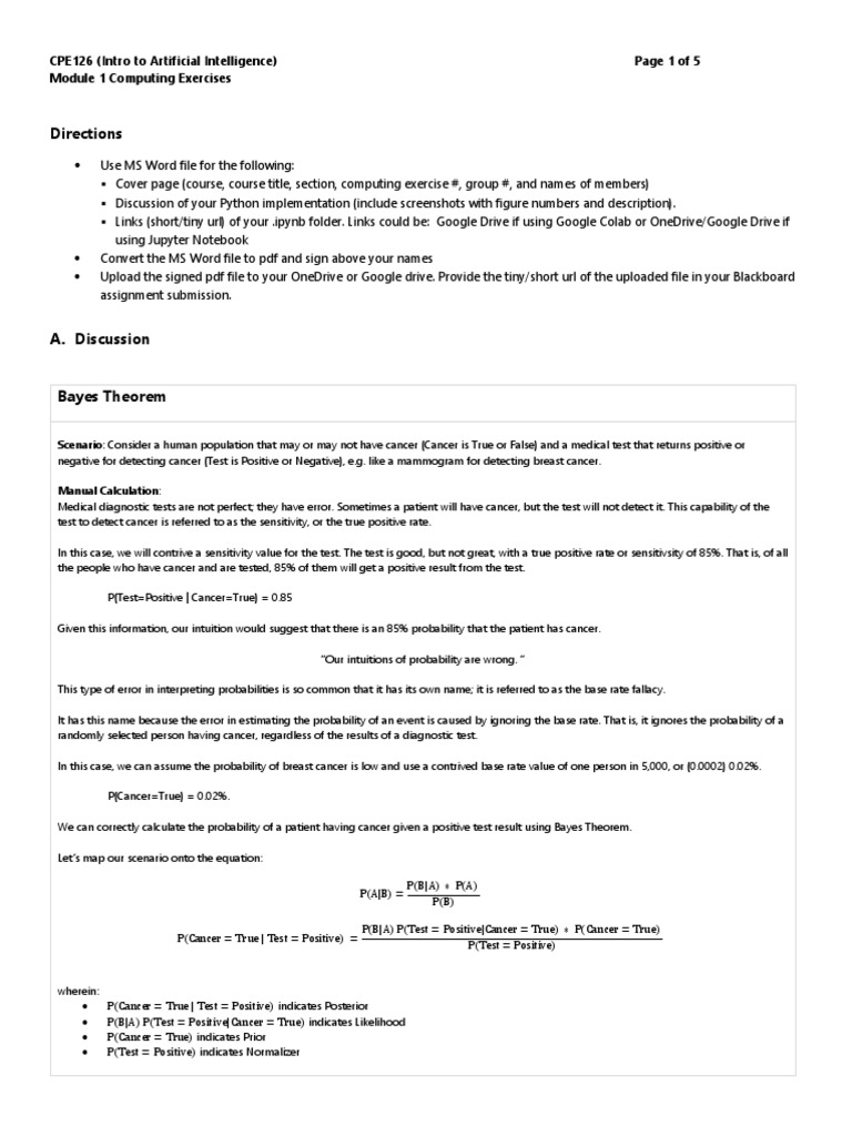 Module 1 Computing Exercises Intro To Ai Download Free Pdf Sensitivity And Specificity