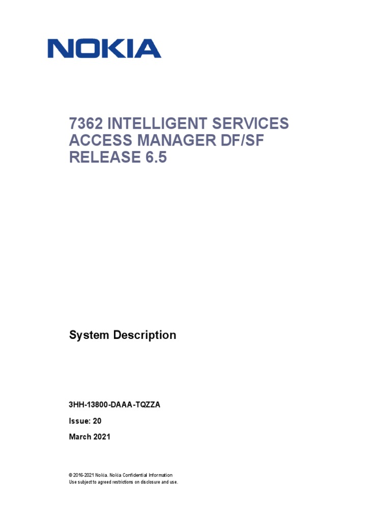 3hh13800daaatqzza20 - v1 - r6.5 System Description For 7362 Isam DFSF ...