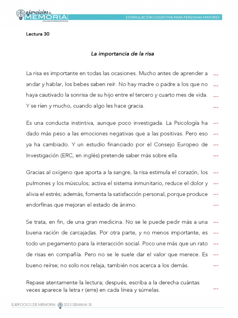 Desarrollo de La Memoria 1 para Personas Adultas | PDF | La risa | Órgano (anatomía)