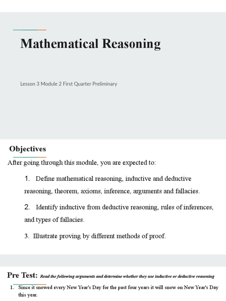 Mathematical Reasoning Basics | PDF | Deductive Reasoning | Argument