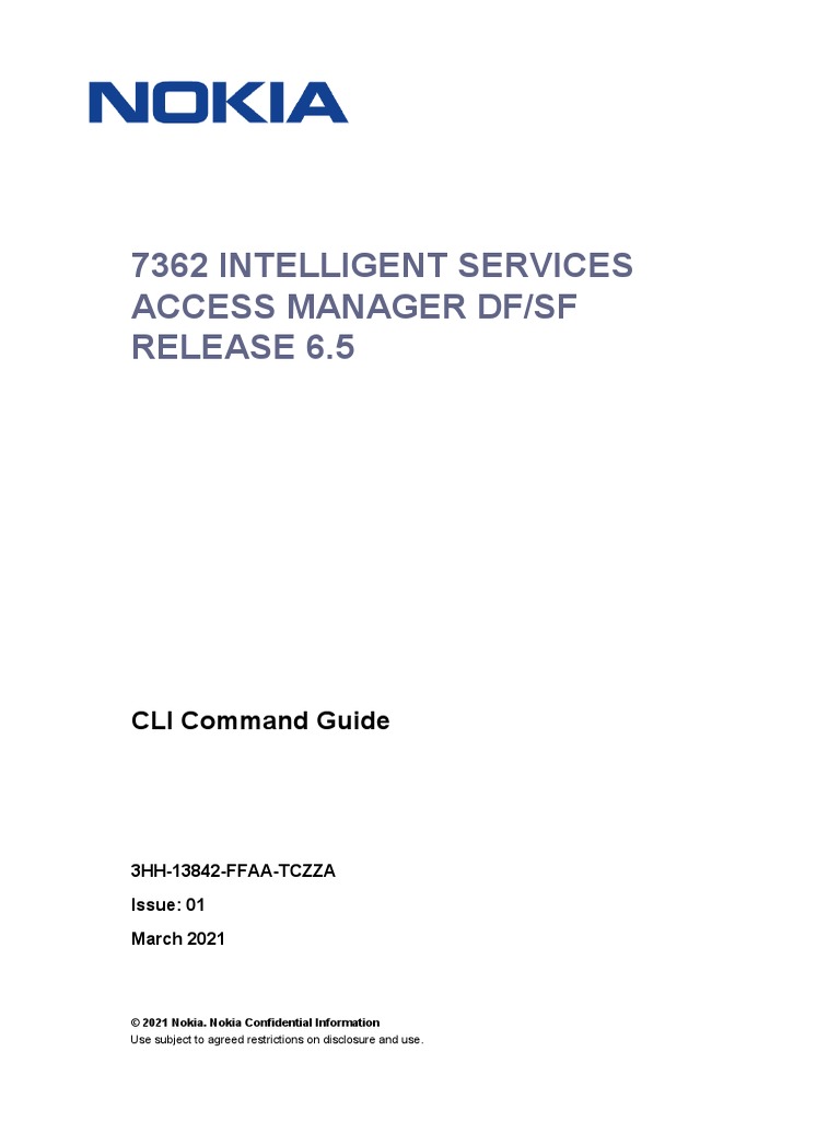 3hh13842ffaatczza01 V1 R6 5 Cli Commands For 7362 Isam Dfsf Pdf Secure Shell Radius