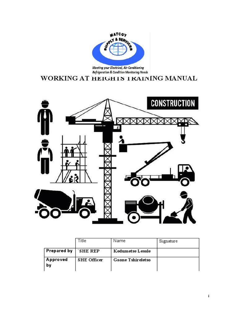 Working at Heights Training Manual | PDF | Risk | Occupational Safety ...