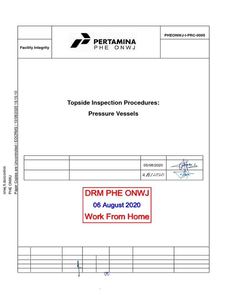 PHEONWJ-I-PRC-0005 5 Topside Inspection Procedure Pressure Vessels ...