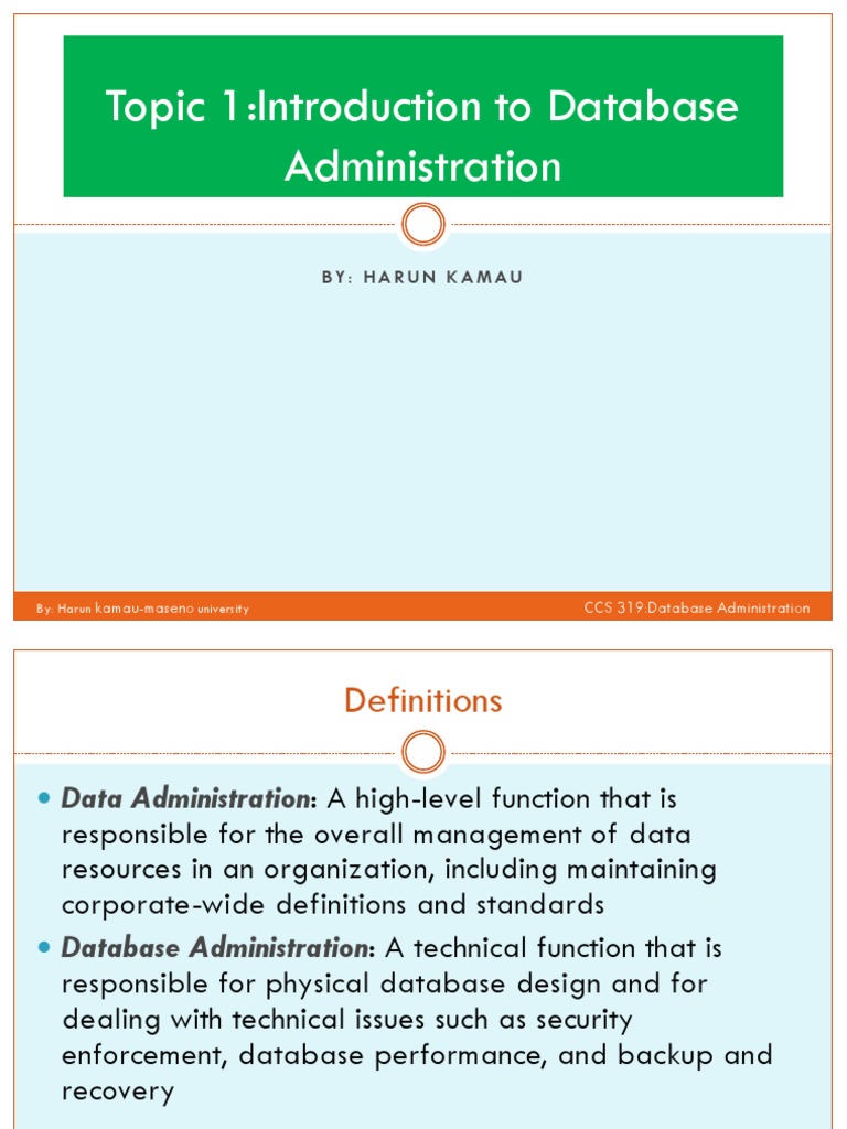 Topic 1 | PDF | Databases | Backup