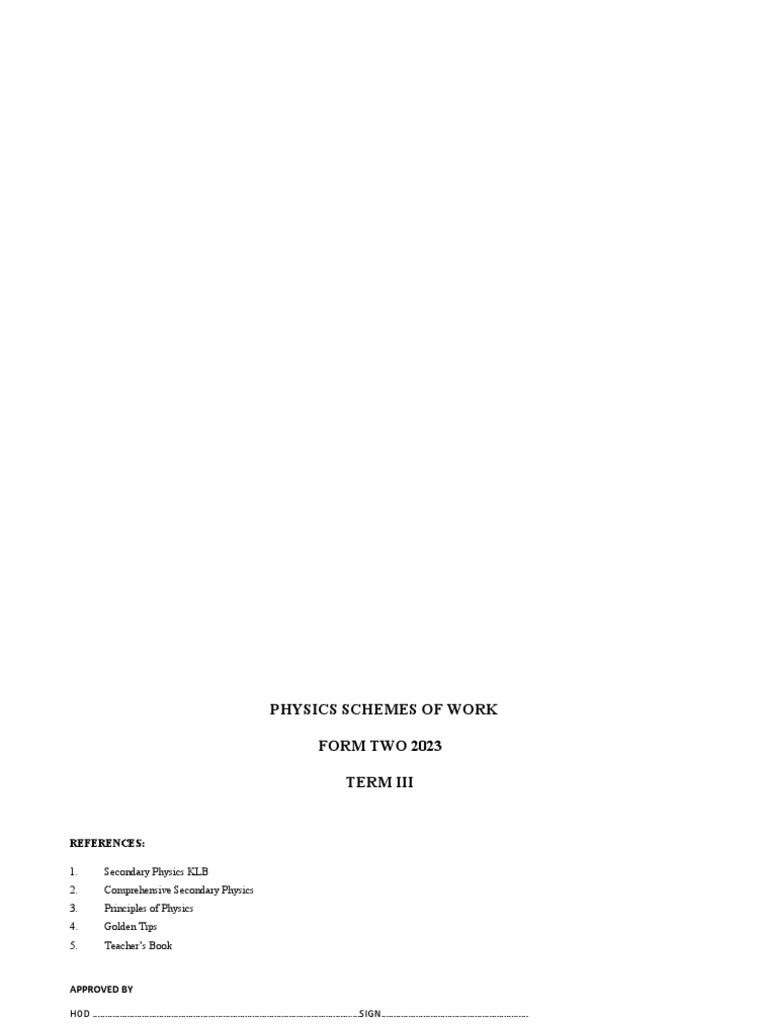 Physics Schemes of Work | PDF | Waves | Fluid Dynamics