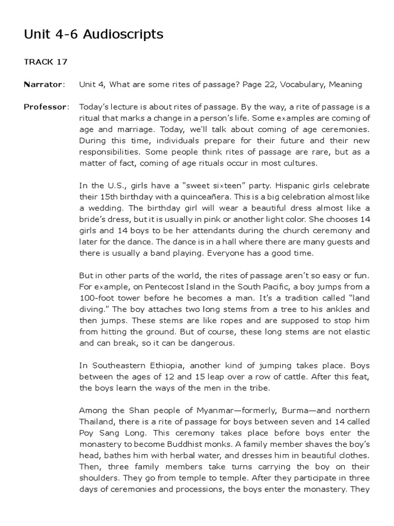 What A World 2 Listening Scripts Unit 4-6 | PDF | Crocodile