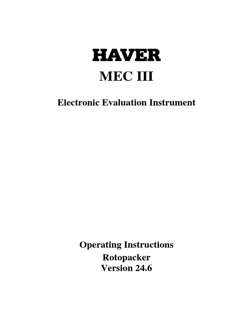 Haver: Mec Iii | PDF | Parameter (Computer Programming) | Calibration