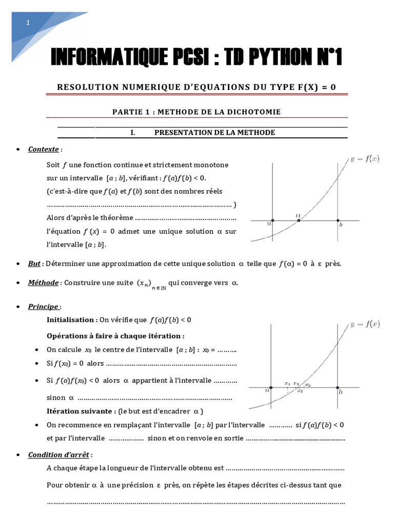 Méthode de Dichotomie en Python | PDF