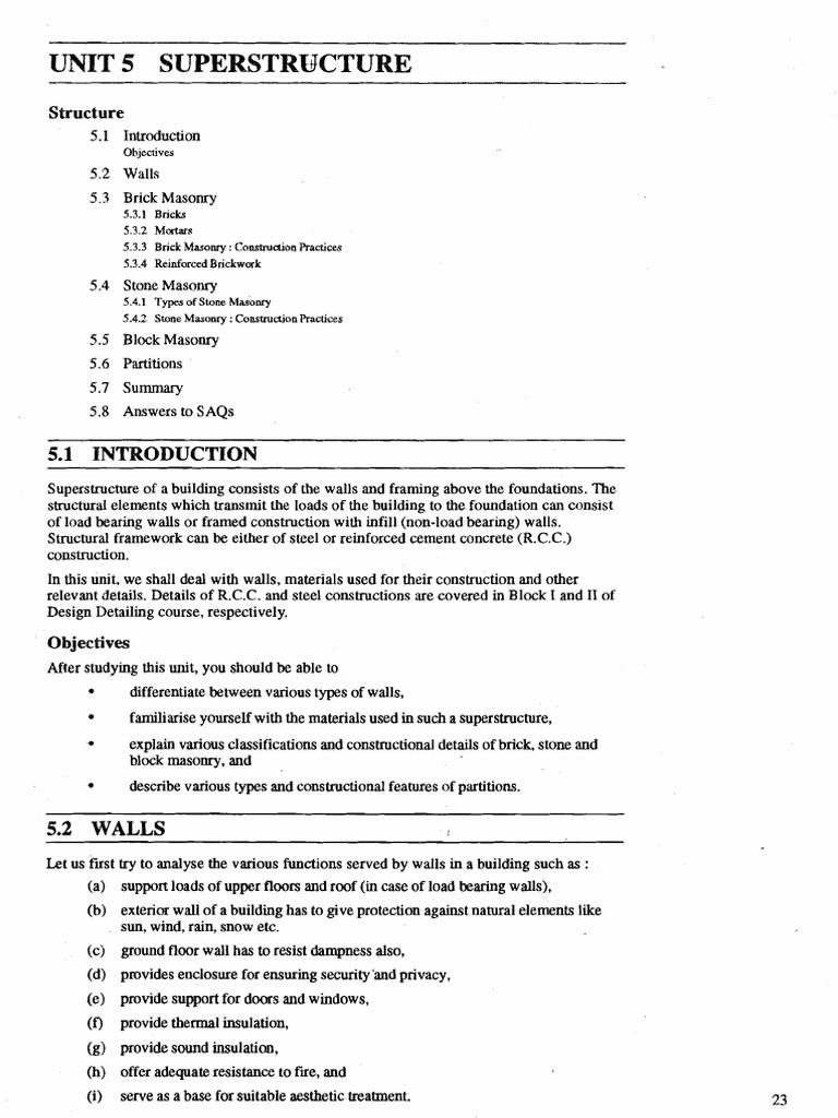 Unit 5 | PDF | Masonry | Brick