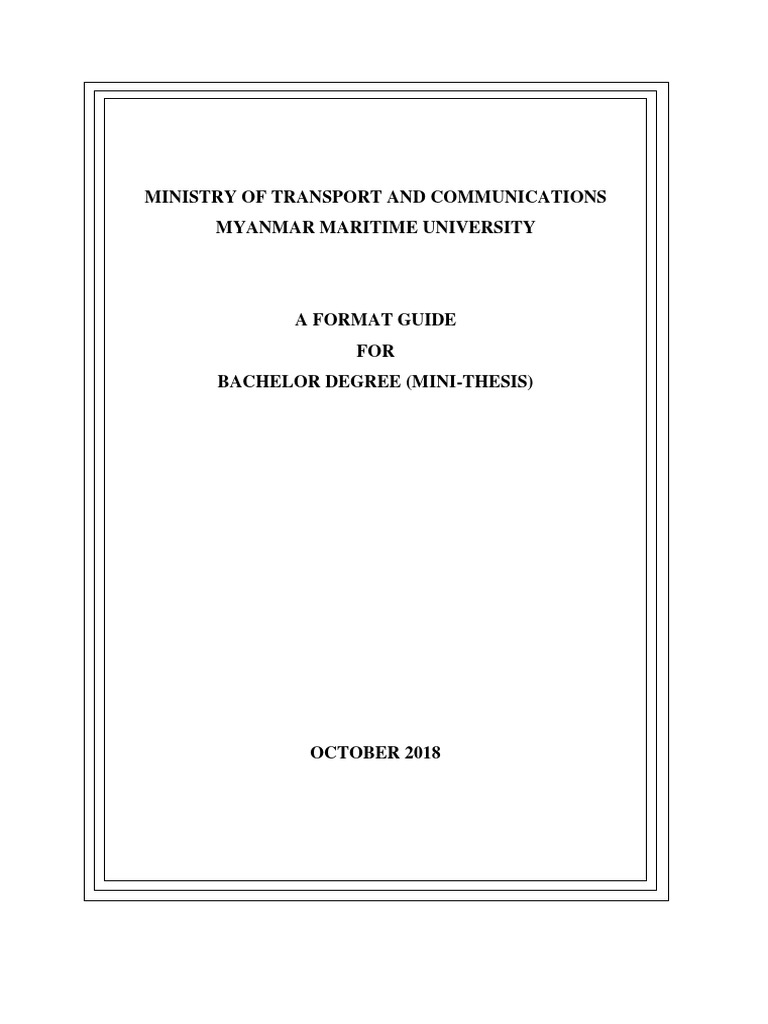 A FORMAT GUIDE FOR Bachelor Mini Thesis | PDF | Thesis | Letter Case