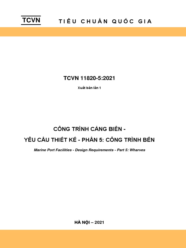 TCVN 11820-5 - 2021 - Công trình bến - Yêu cầu thiết kế | PDF