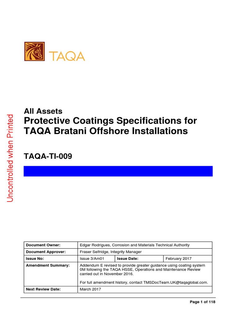 Taqa Ti 009 | PDF | Specification (Technical Standard) | Safety
