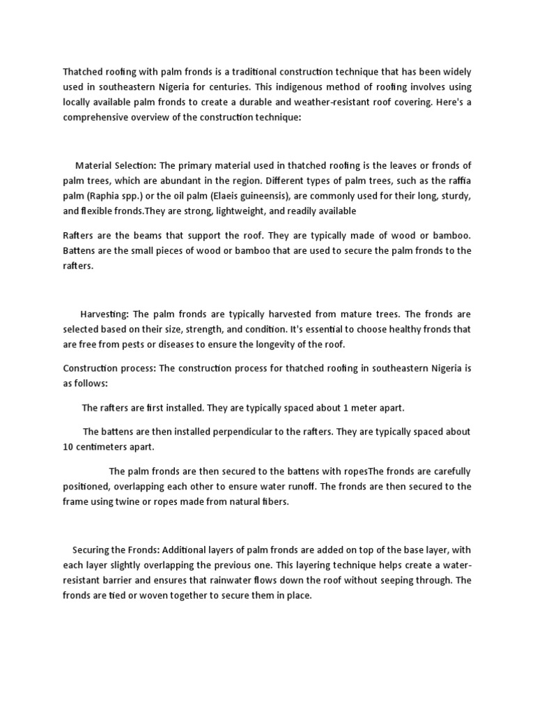 Thatched Roofing Project | PDF | Roof | Building Insulation