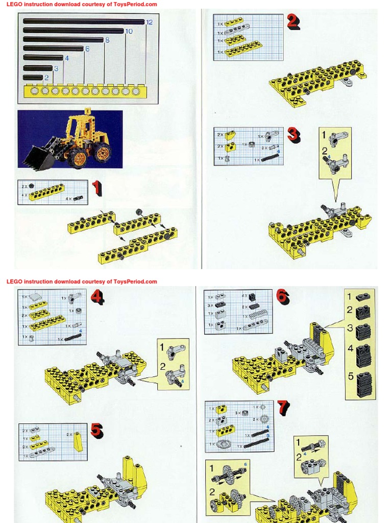 8828 Front loader Lego Technic | PDF