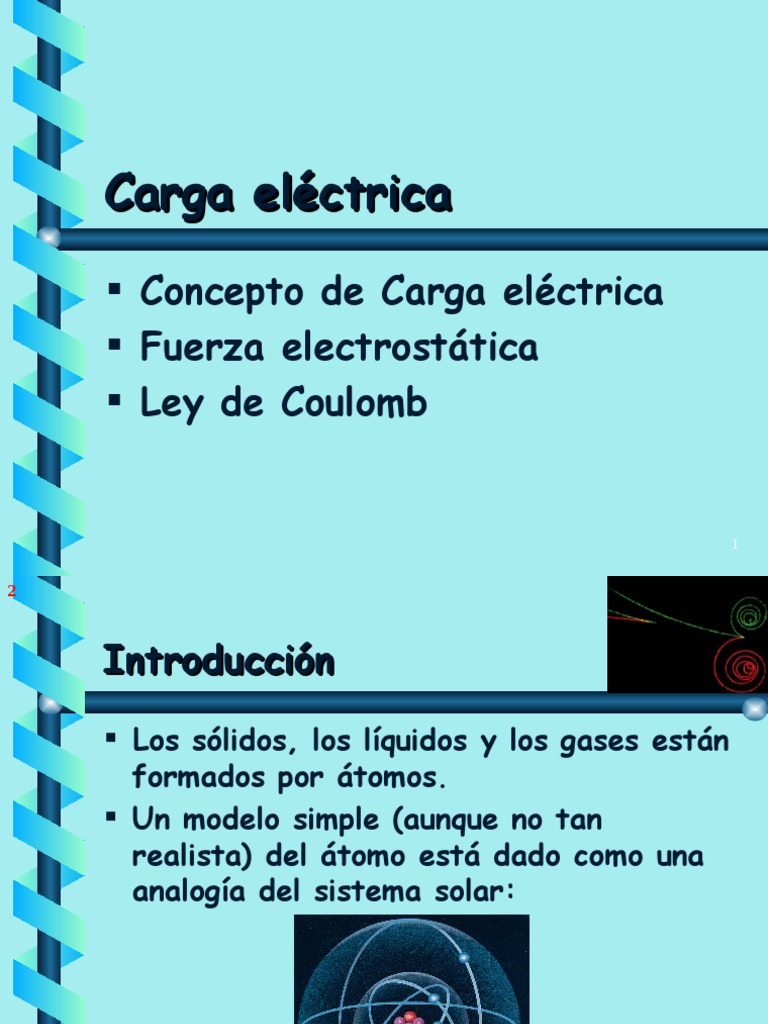 01 - Carga Electrica y Ley de Colomb - AL | PDF | Carga eléctrica ...