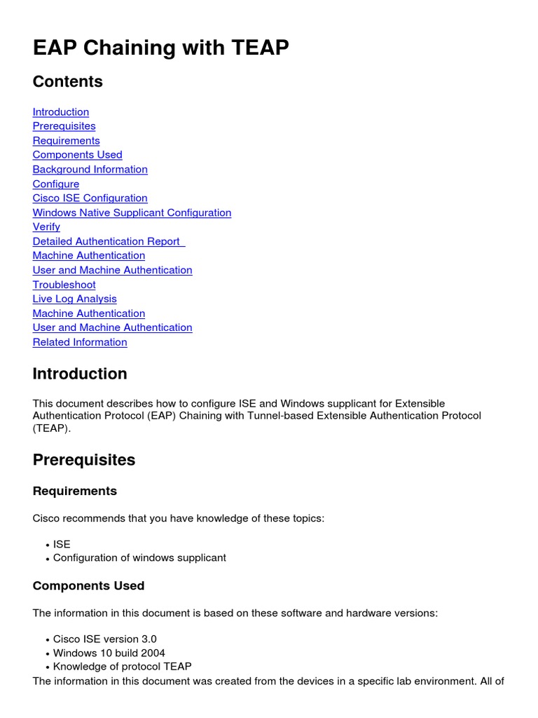 Eap Chaining With Teap | PDF | System Software | Internet Architecture