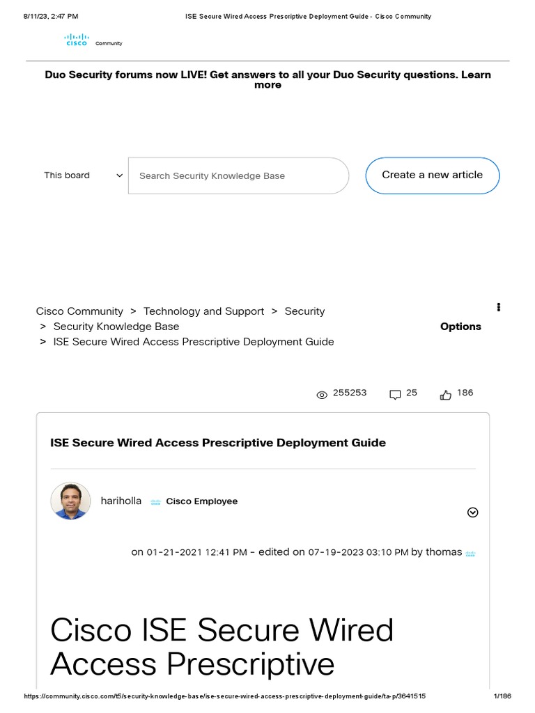 ISE Secure Wired Access Prescriptive Deployment Guide - Cisco Community | Download Free PDF ...