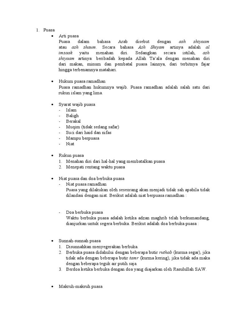 Bab Puasa Kelas 3 | PDF
