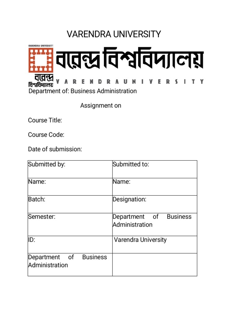 Assignment Cover Page | PDF