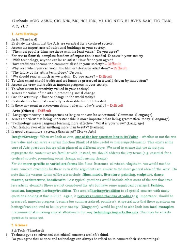 GP - Questions For 2022 Exam | PDF | The Arts | Sustainability