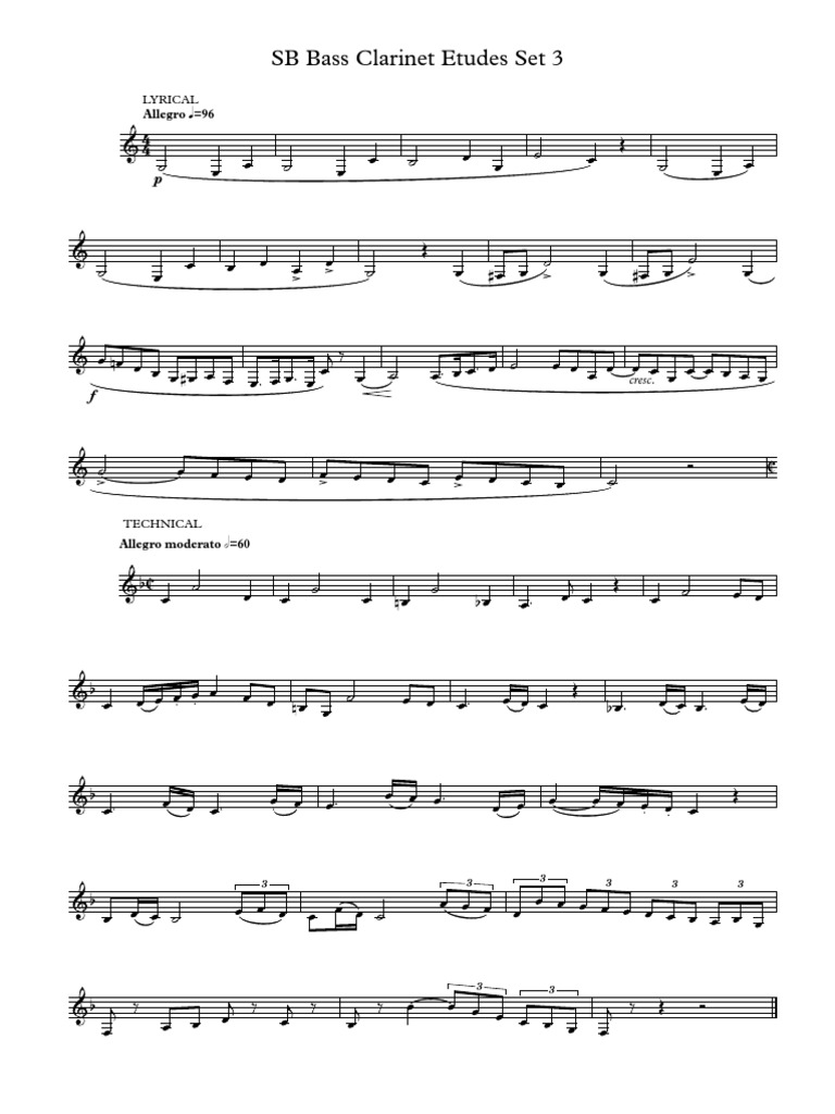 05 SB Bass Clarinet Etude Set 3 | PDF