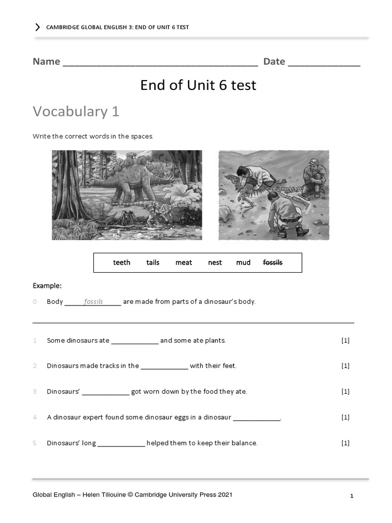 GE 3 EoU6 Test | PDF | Dinosaurs | Paleontology